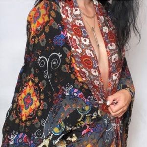 Free People | Kimonos & Yukatas | Fp Rare Psychedelic Print Raw Hem ...